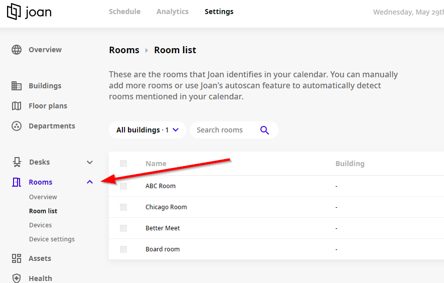 Display room capacity