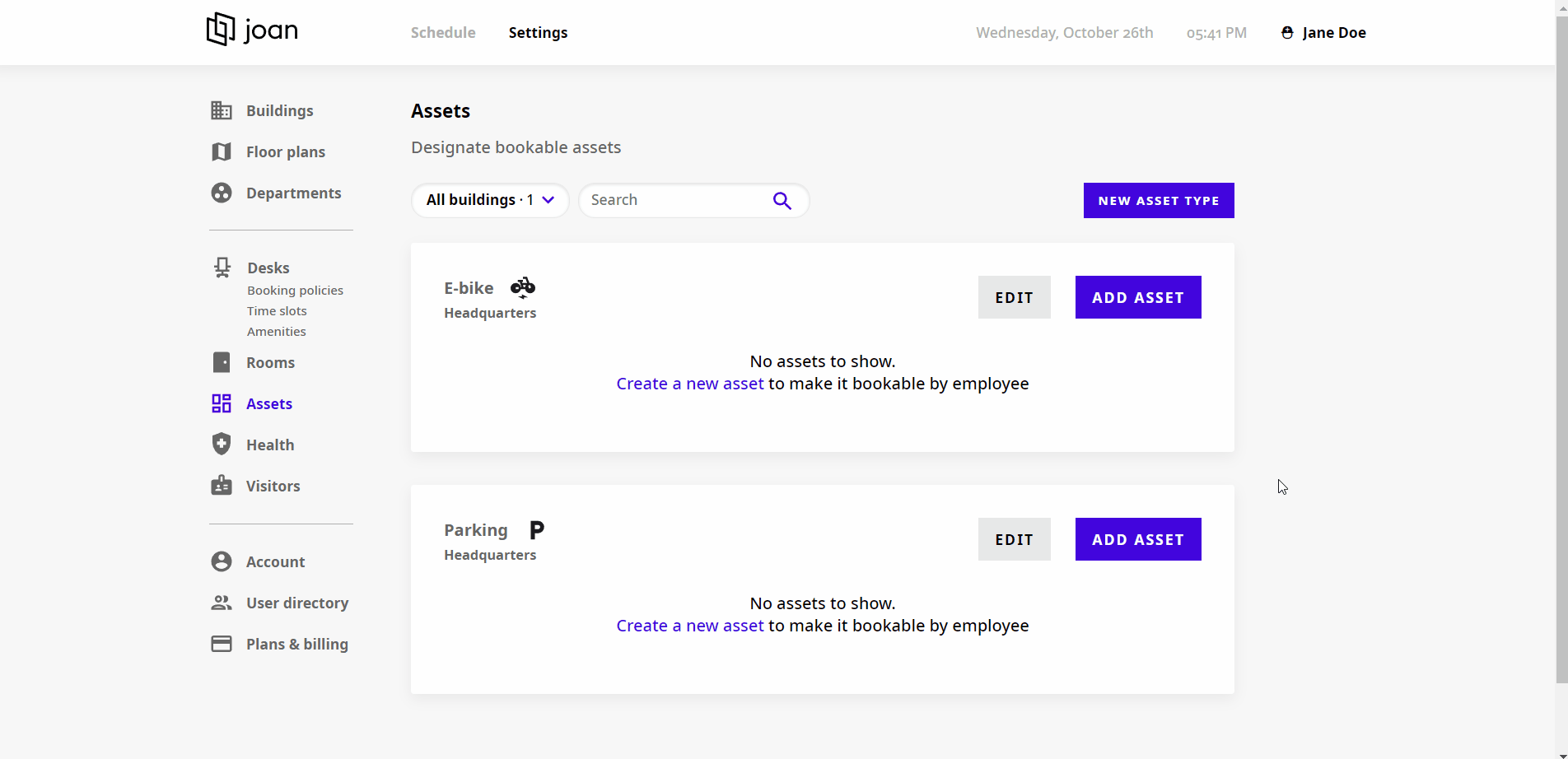 Asset reservation system