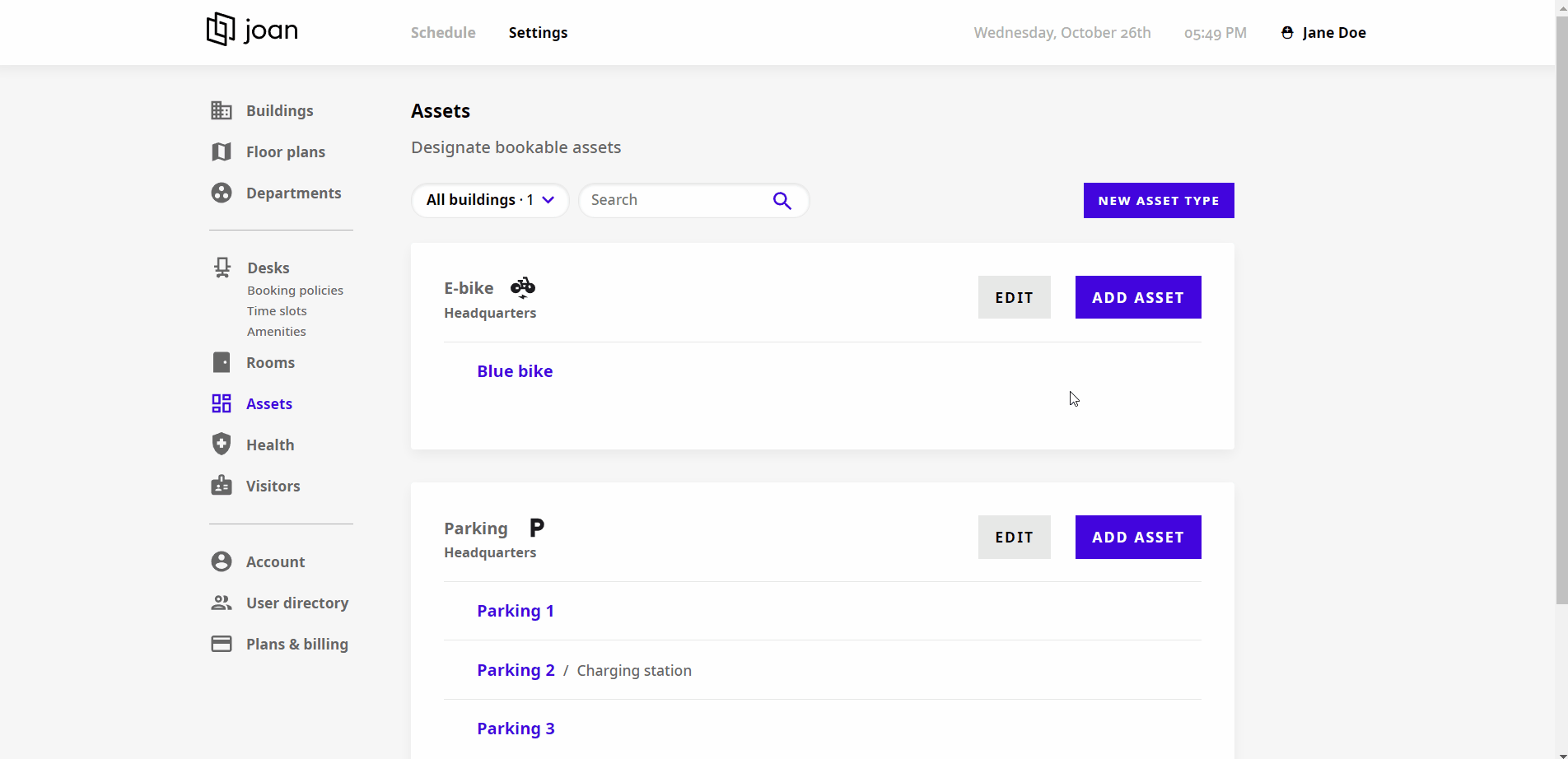 Asset reservation system