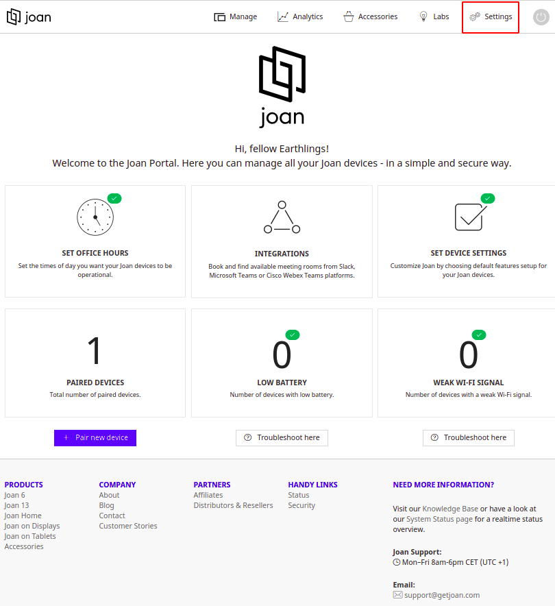How to enable the Joan Desk Booking app