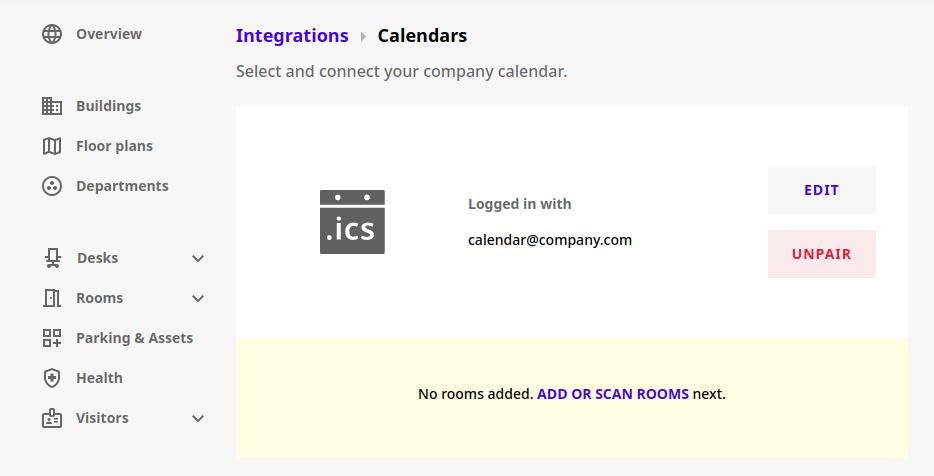Preparing iCalendar calendar for use and connecting it with Joan